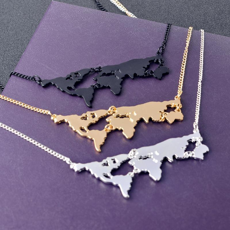 World Map Pendant Necklace – Gypsy Diamonds